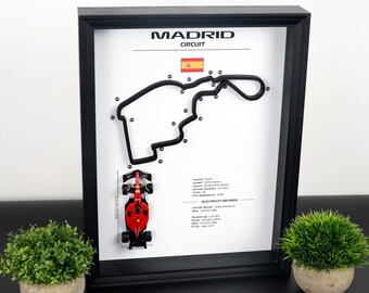 F1 Frame With Car and 3D Track F1 Wall Art 40x30cm Corners Numbers ...