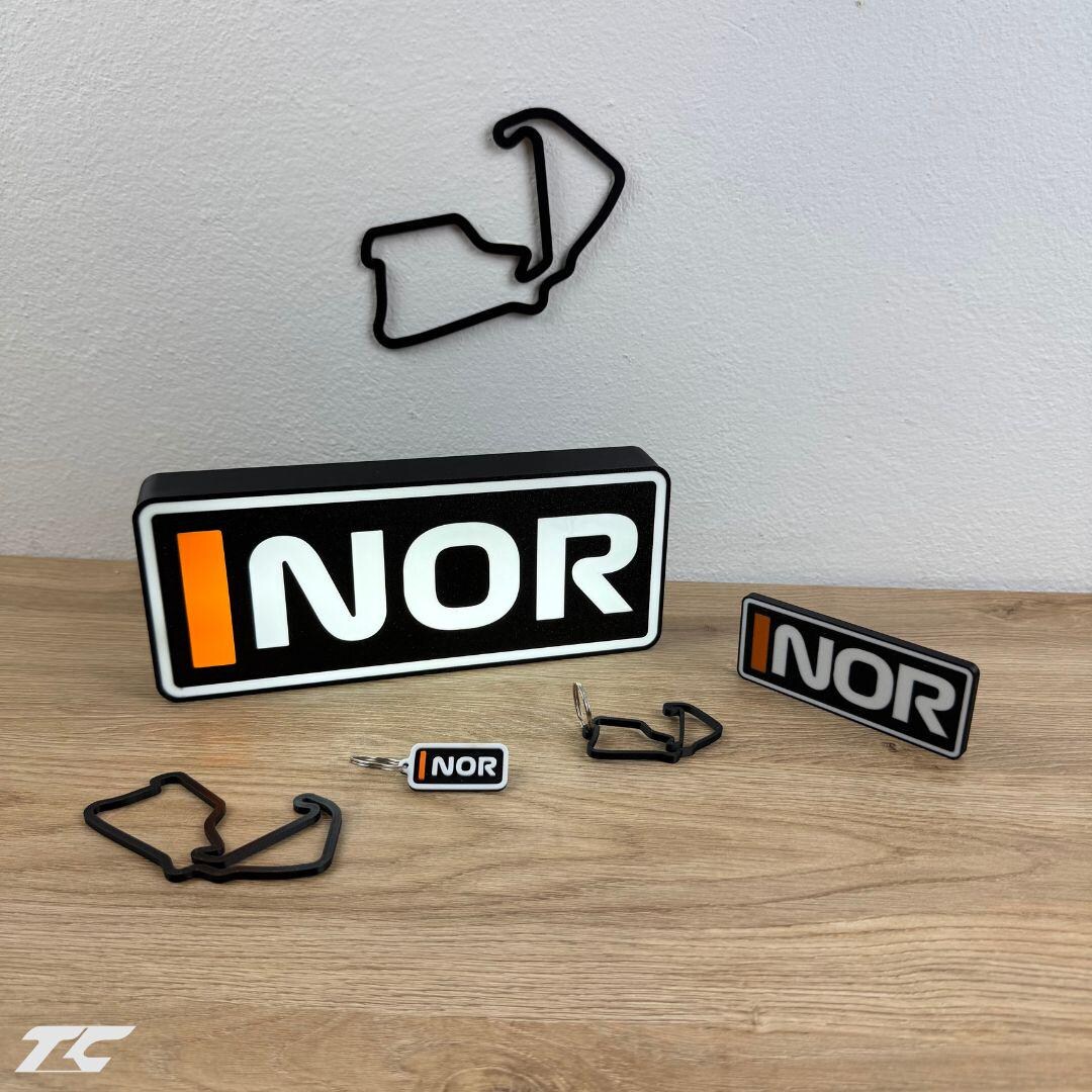 Lando Norris F1 Bundle – Silverstone Circuit Keychain, LED Lamp, Wall ...