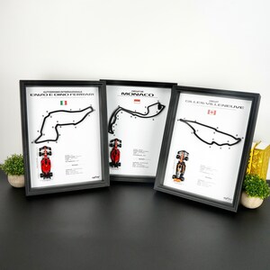 F1 Frame With Car and 3D Track F1 Wall Art 40x30cm Corners Numbers ...