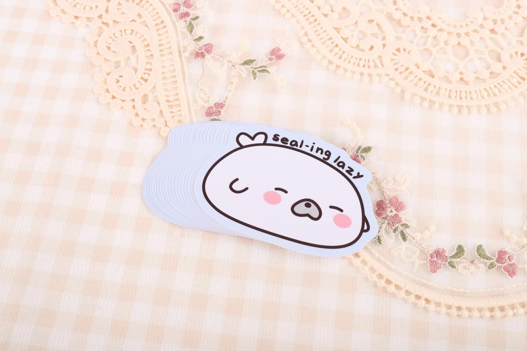 Seal-ing Lazy Seal Pun Sticker – Cute Waterproof Vinyl Seal Sticker for ...
