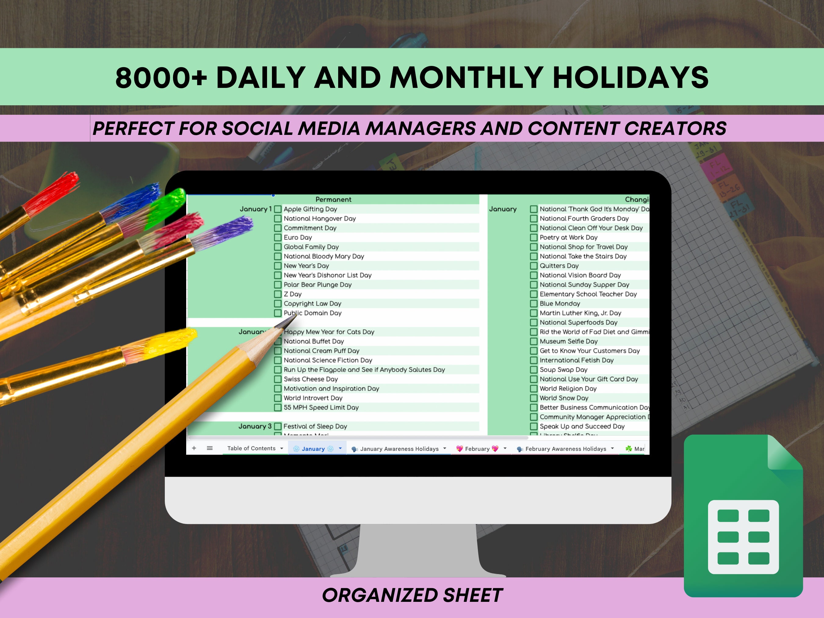 Daily Holiday Calendar for Social Media Managers, Content Creators ...