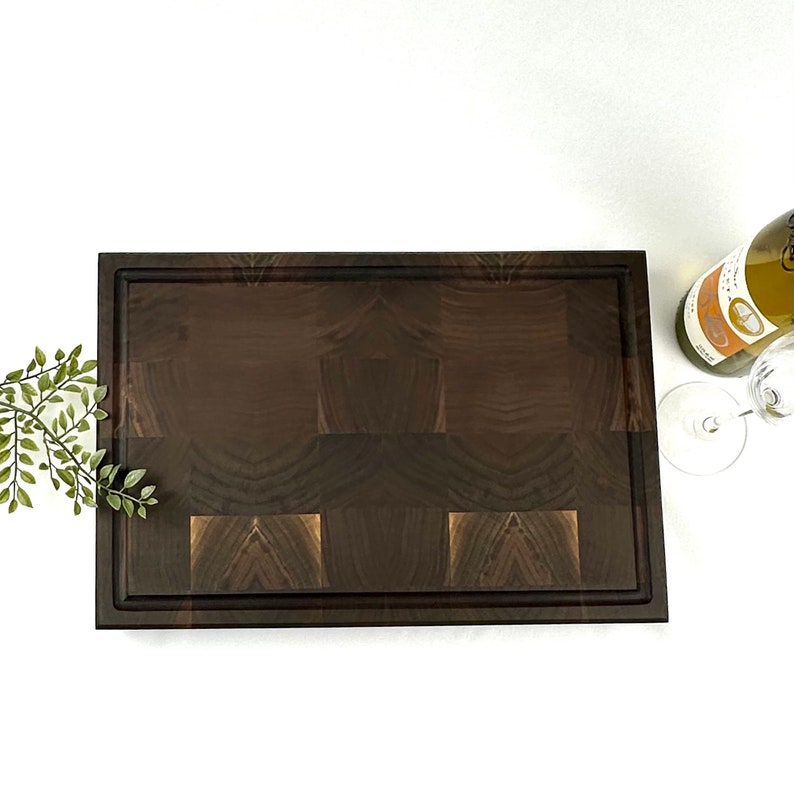 Black Walnut End Grain Cutting Board, Butcher Block Chopping Board With ...