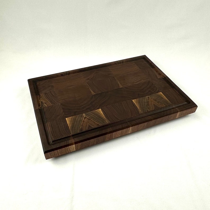Black Walnut End Grain Cutting Board, Butcher Block Chopping Board With ...