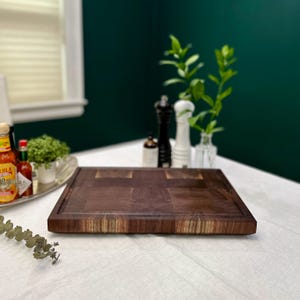 Black Walnut End Grain Cutting Board, Butcher Block Chopping Board With ...