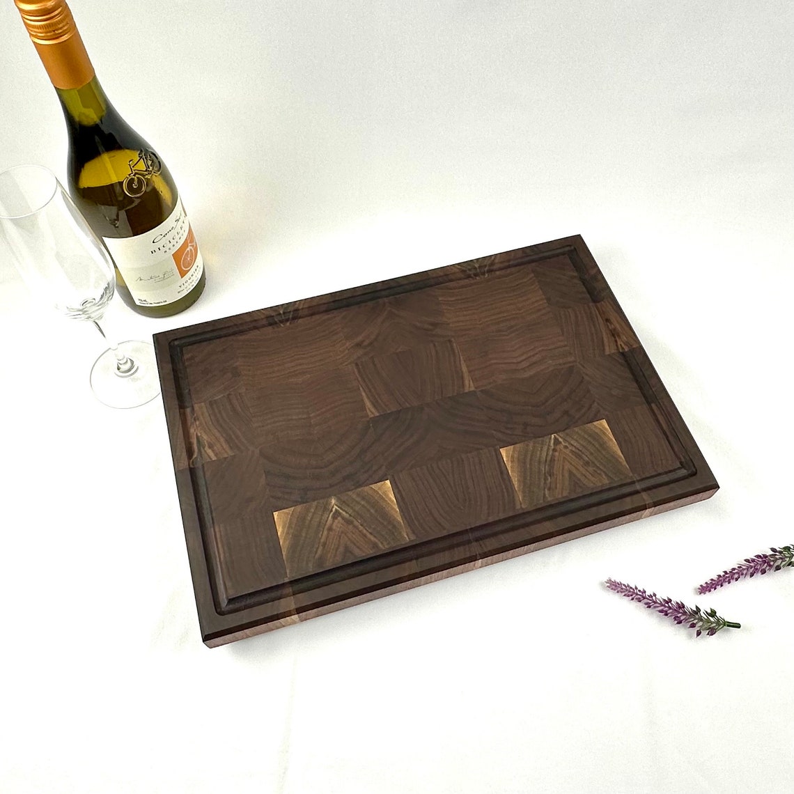 Black Walnut End Grain Cutting Board, Butcher Block Chopping Board With ...