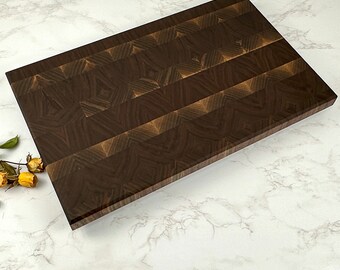 Black Walnut End Grain Cutting Board, Butcher Block Chopping Board With ...