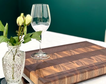 Black Walnut End Grain Cutting Board, Butcher Block Chopping Board With ...