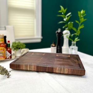 Black Walnut End Grain Cutting Board, Butcher Block Chopping Board With ...