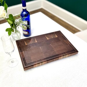 Black Walnut End Grain Cutting Board, Butcher Block Chopping Board With ...