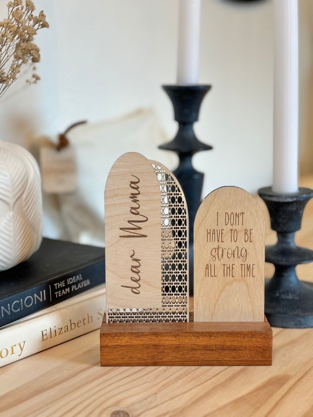 Wooden Affirmation Set With Stand Reusable Affirmations for Moms Daily ...