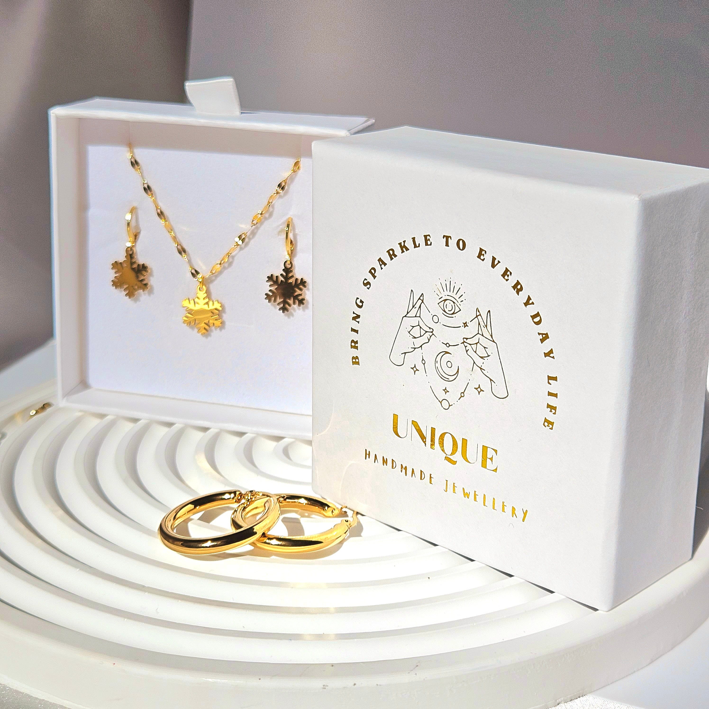 18K Gold Filled Smiley Face Necklace and Earrings Set, Stainless Steel ...