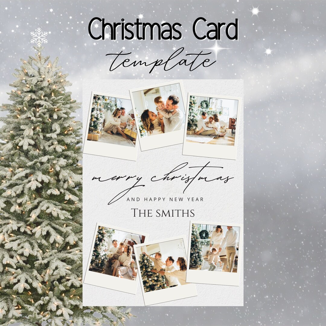 Editable Christmas Card Template Christmas Photo Card Editable Canva ...