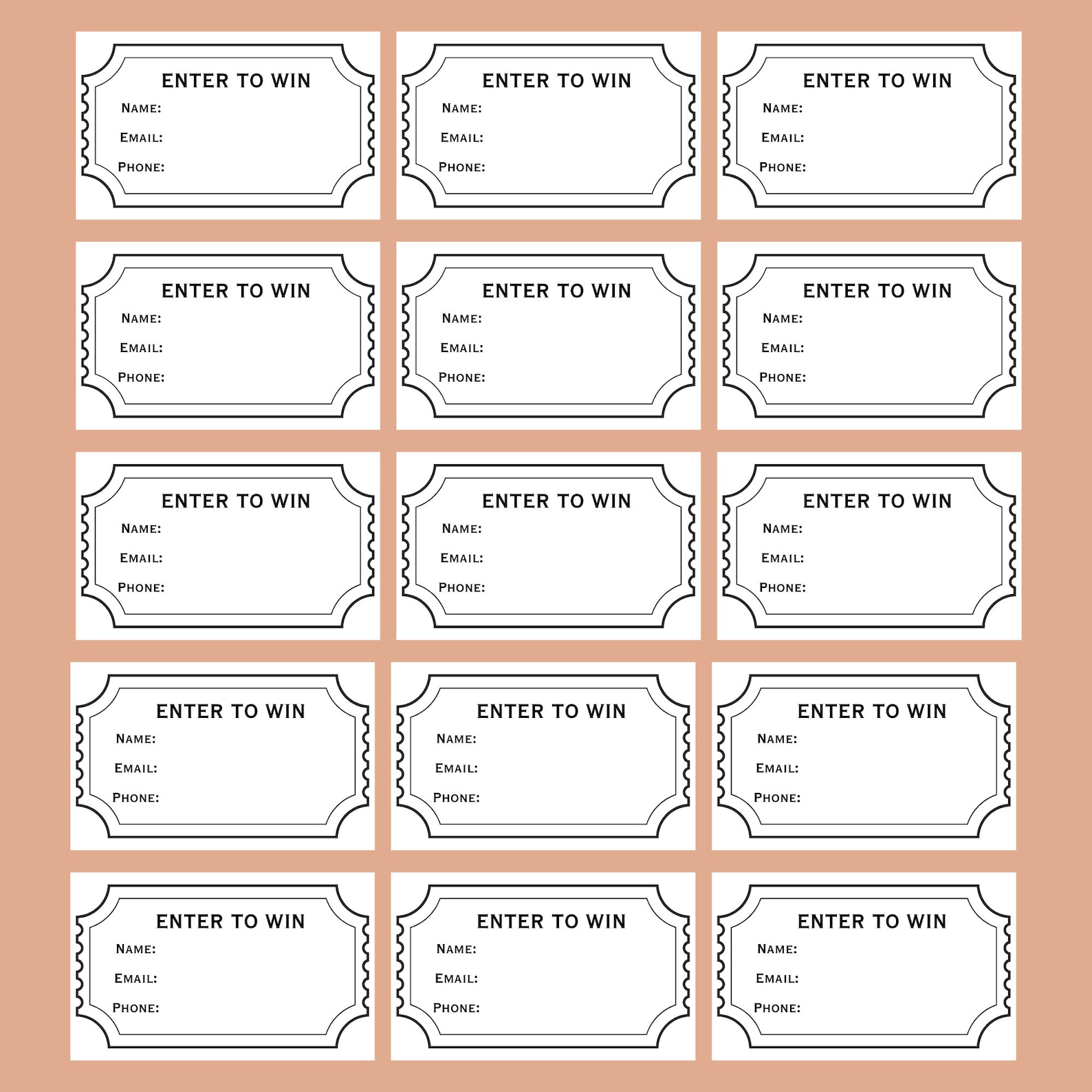 Printable Raffle Tickets | Simple Raffle Tickets | Enter to Win Tickets ...