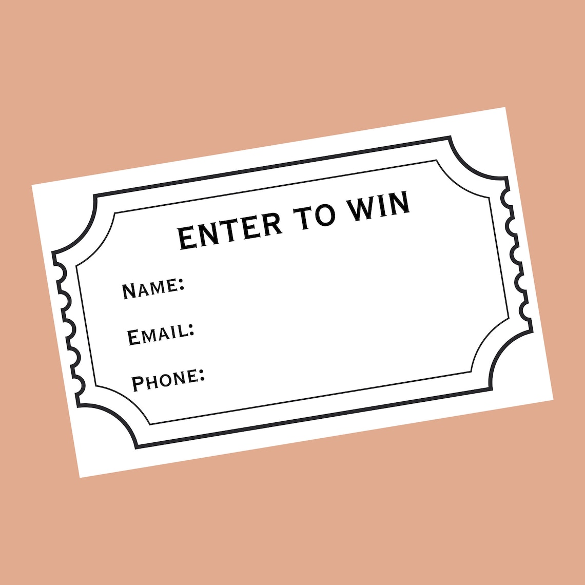 Printable Raffle Tickets | Simple Raffle Tickets | Enter to Win Tickets ...