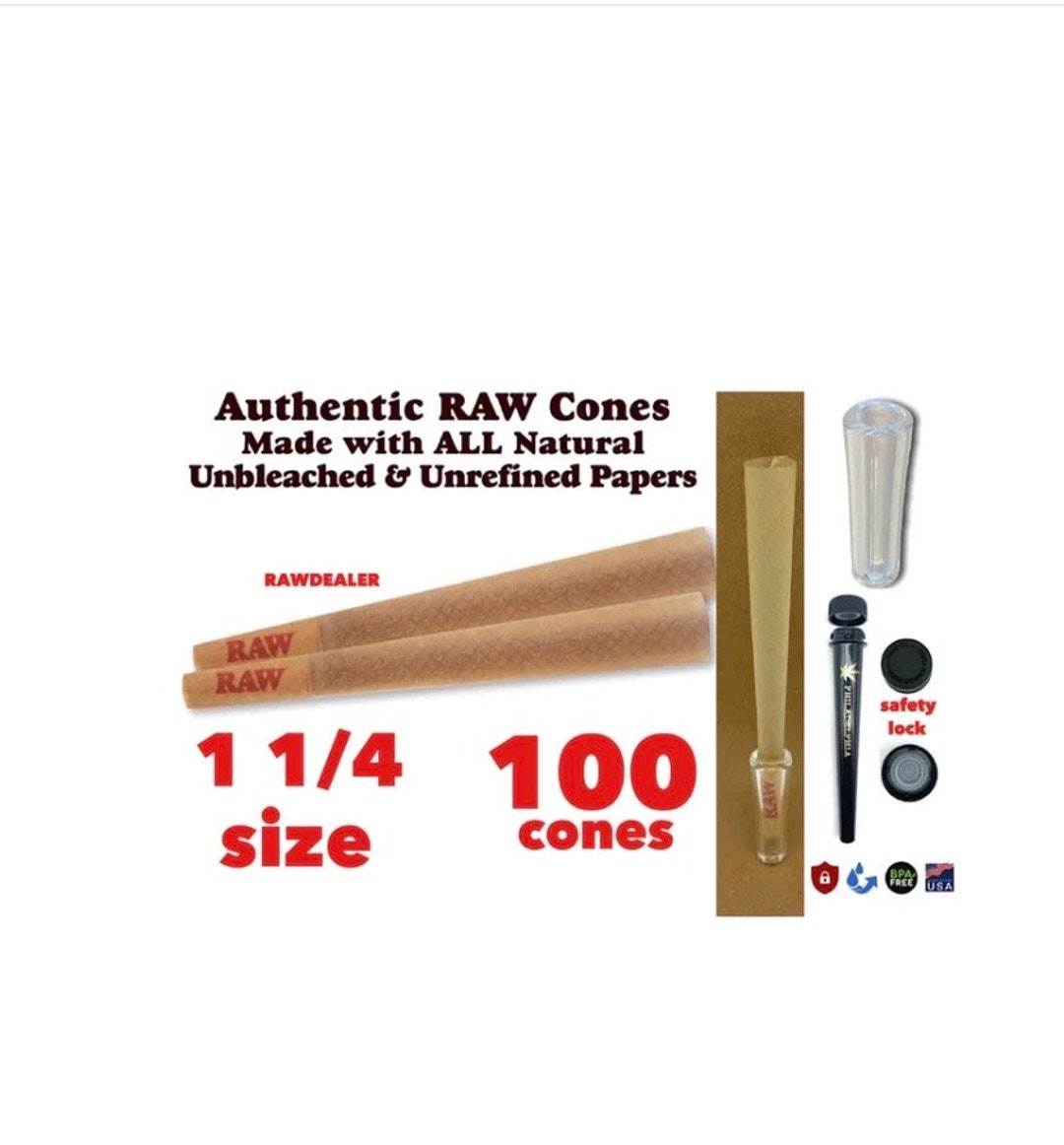 Raw Classic 1 1/4 Size Pre Rolled Cone 50/100/200/300 Cones - Etsy