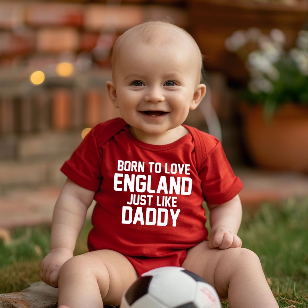 Born to Love England Baby Grow: Custom Football Vest, English Gift - Etsy
