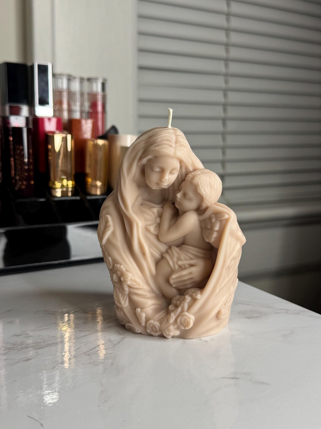 Baby Jesus and Maria Candle, Handmade, Unscented - Etsy