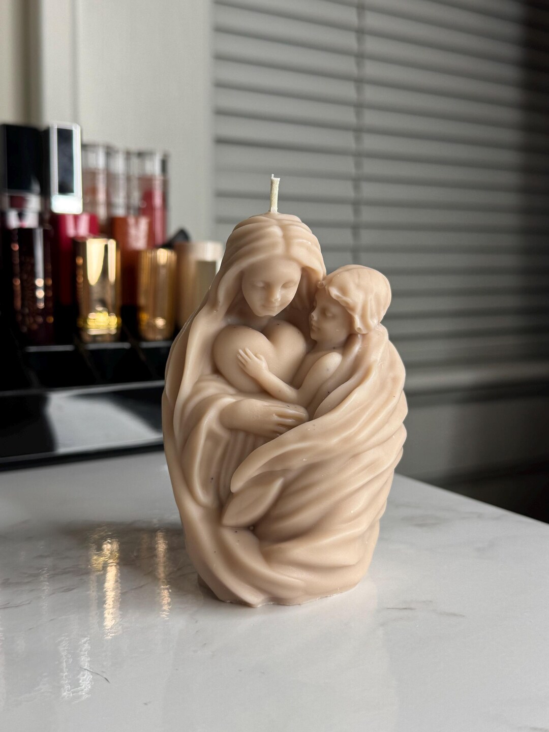 Baby Jesus and Maria Candle, Handmade Candle, Unscented - Etsy