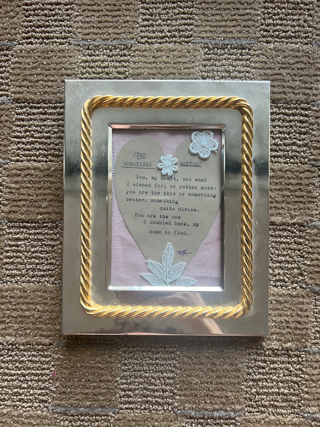 Lace Love Letter Art: "the Something Better" Poem, Upcycled Frame - Etsy