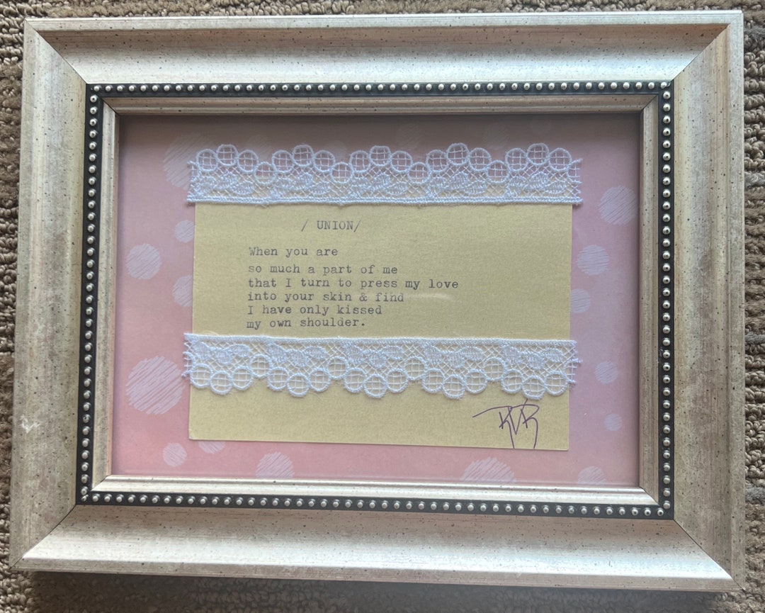 Hand Typed Poem Art: "union" With Upcycled Lace - Etsy