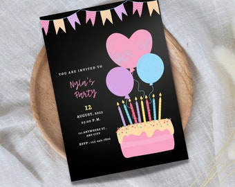 Editable Shop Till You Drop Birthday Invitation Digital Template for ...