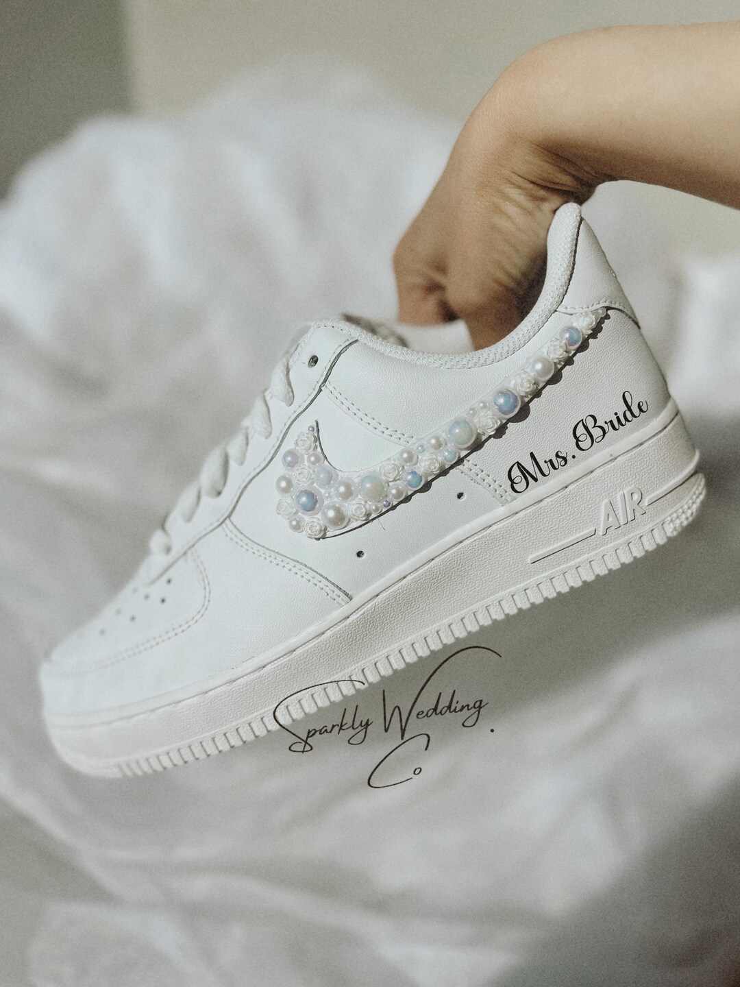 Personalized Nike Af1- Wedding Air Force 1- Bridal Custom Shoes ...