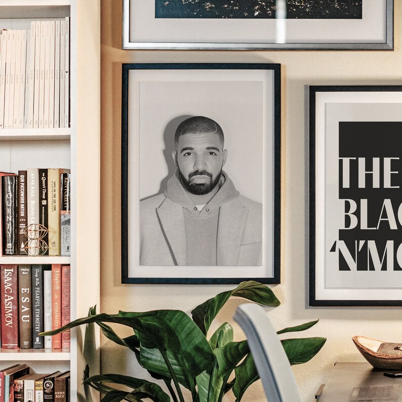 Drake Posters / Drake Black and White Wall Art, Music Poster, Home ...