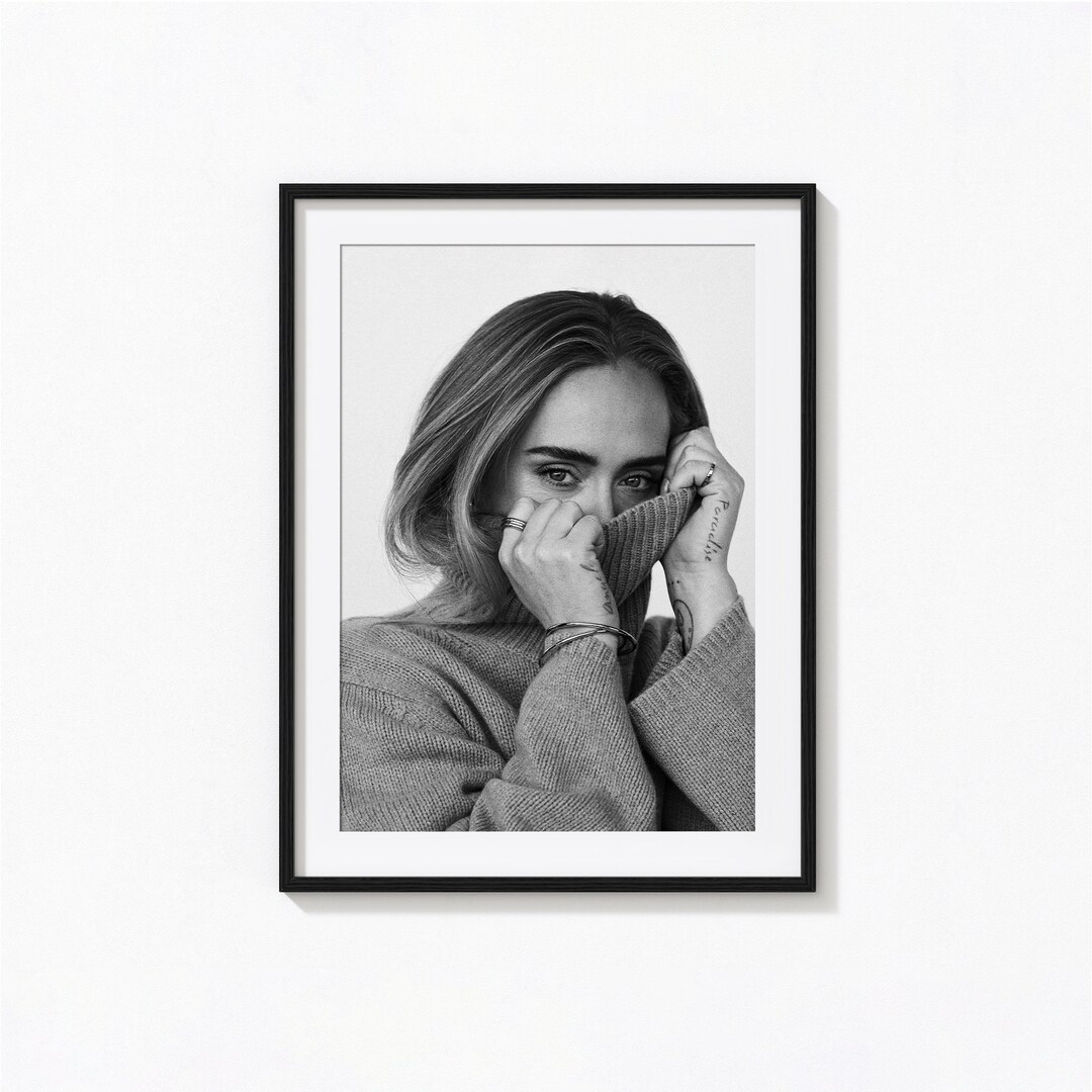 Adele Posters / Adele Black and White Wall Art, Album Cover Poster, Home Decor, Photography ...