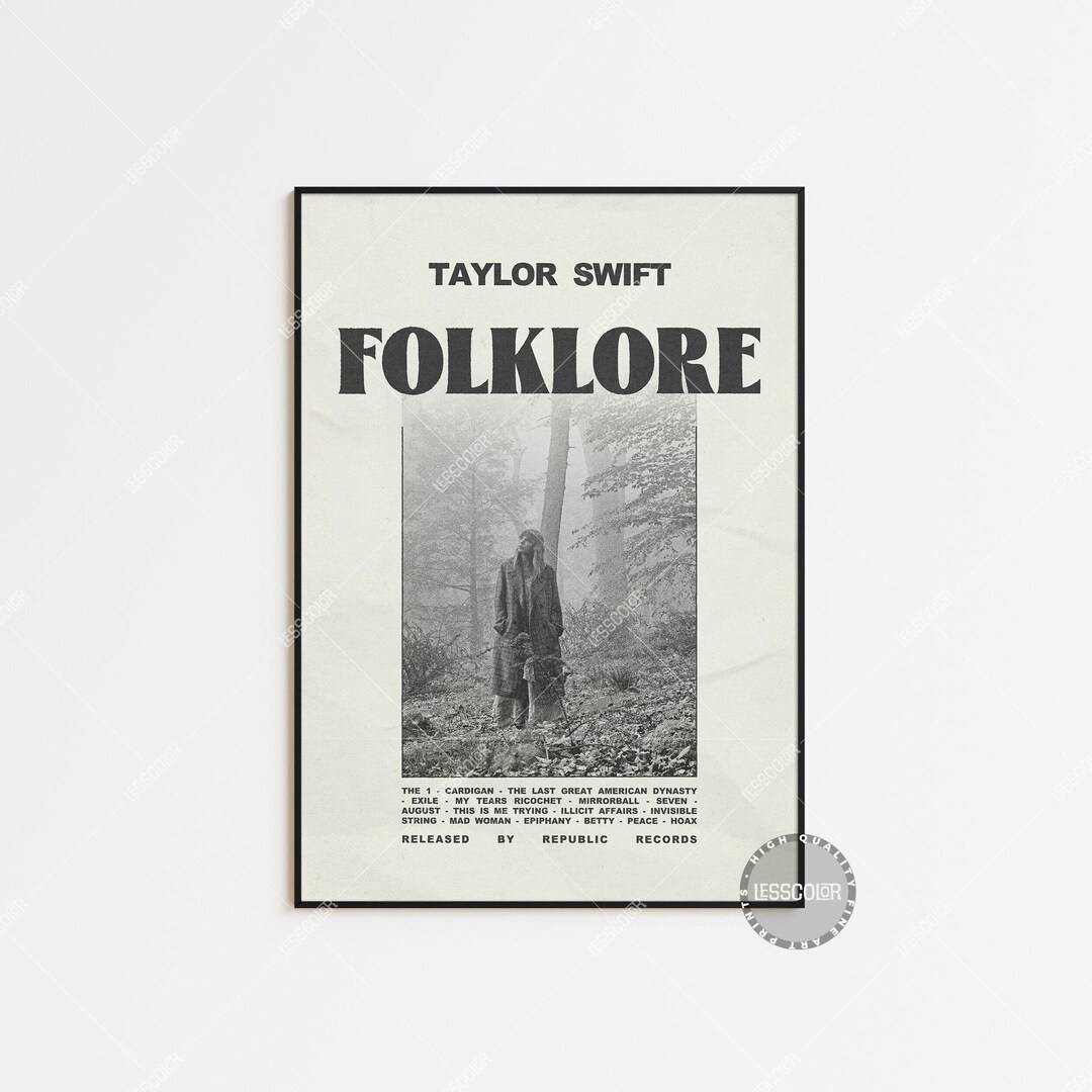 Taylor Swift Posters / Folklore Poster / Album Cover Poster, Poster ...