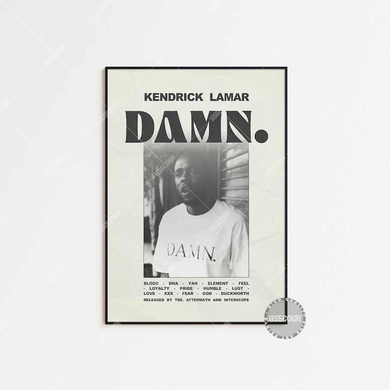 Kendrick Lamar DAMN. / Kendrick Lamar Posters,damn Poster, Album Cover ...