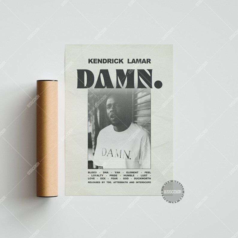 Kendrick Lamar DAMN. / Kendrick Lamar Posters,damn Poster, Album Cover ...