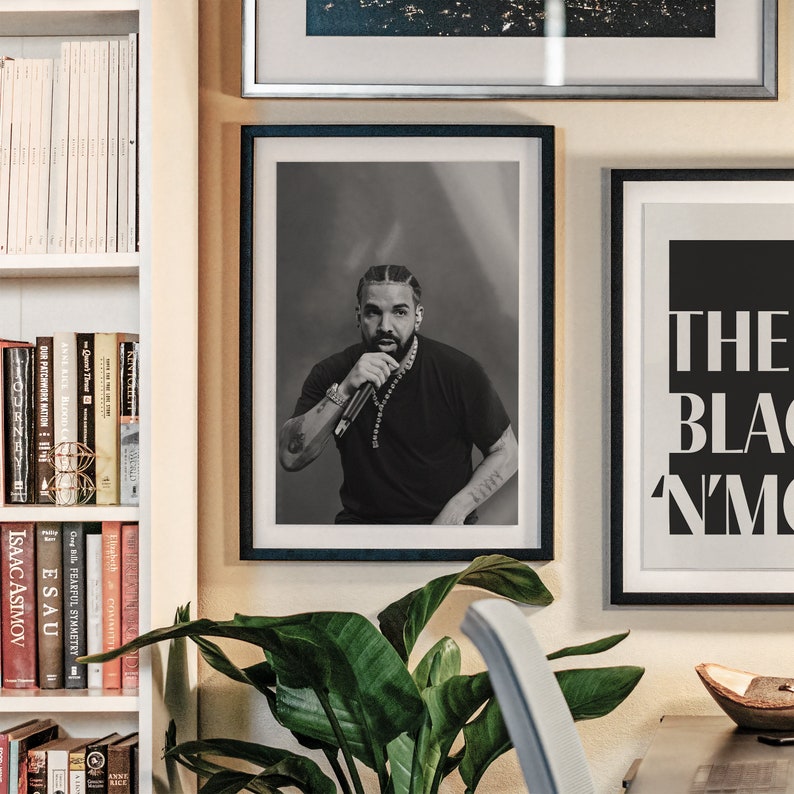 Drake Posters / Drake Black and White Wall Art, Music Poster, Home ...