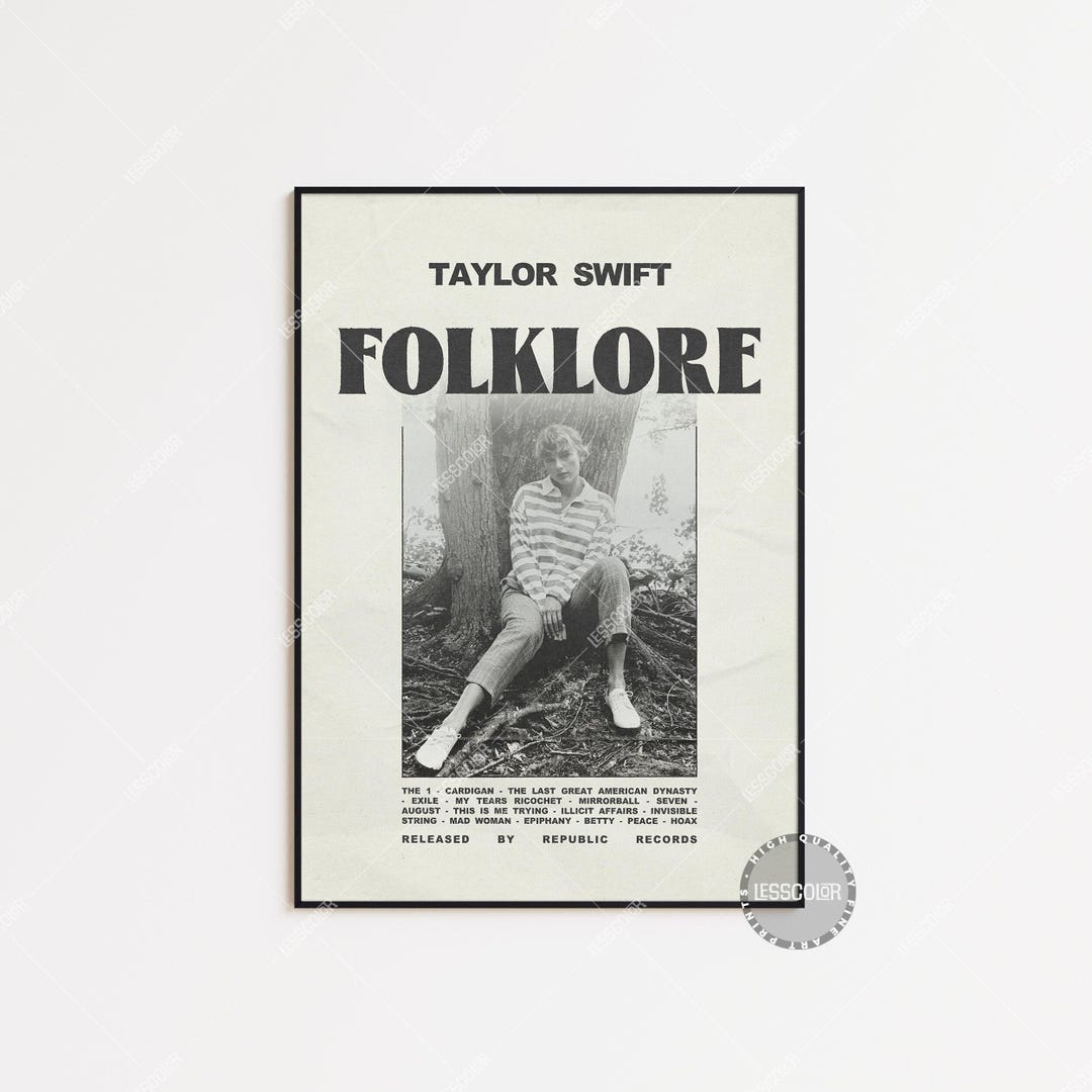 Taylor Swift Posters / Folklore Poster, Album Cover Poster, Poster ...
