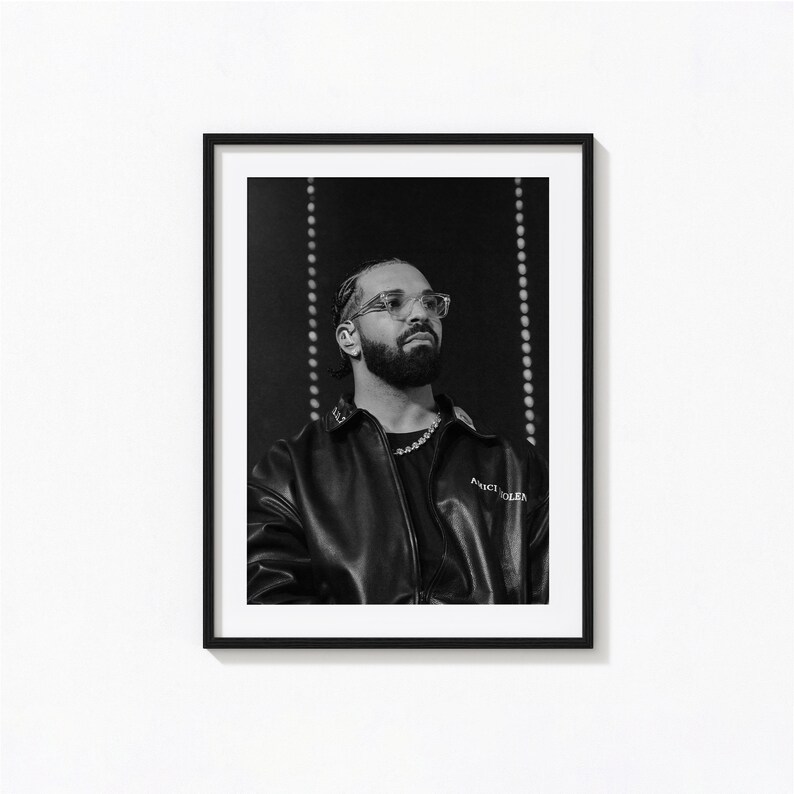 Drake Posters / Drake Black and White Wall Art, Music Poster, Home ...