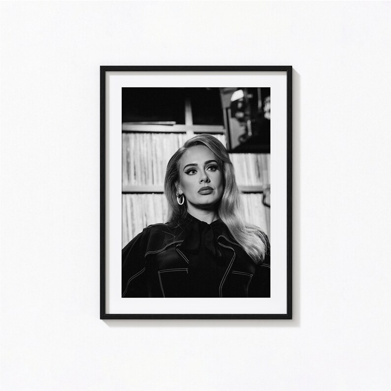 Adele Posters / Adele Black and White Wall Art, Album Cover Poster, Home Decor, Photography ...