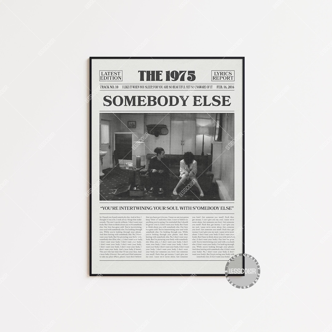 The 1975 Retro Newspaper Print, Somebody Else Poster, Somebody Else ...