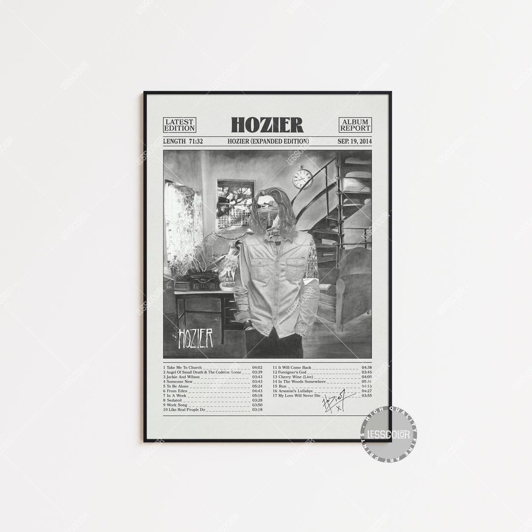 Hozier Retro Newspaper Print, Hozier Poster, Hozier Poster, Album Cover ...