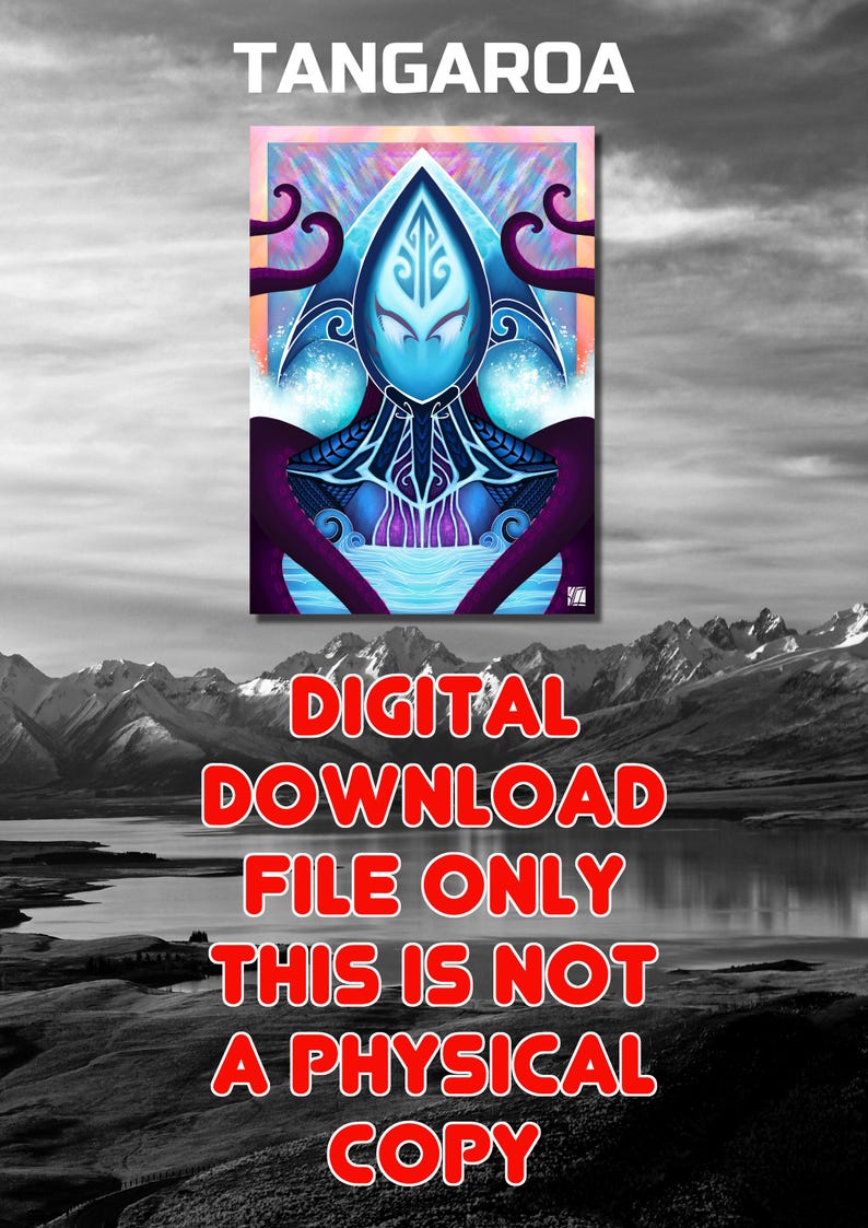 The Sea God TANGAROA | DIGITAL DOWNLOAD | Māori Myths and Legends | Portrait - Etsy