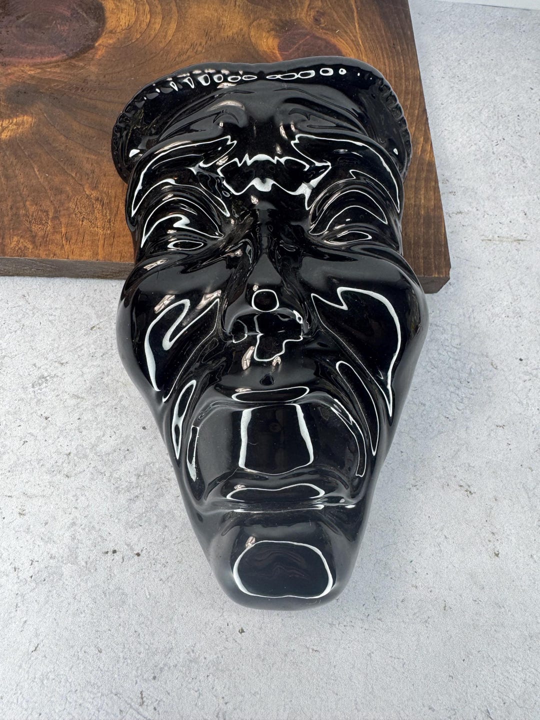 Studio Pottery Ceramic Black Theater Comedy Tragedy Mask Wall Hanging ...