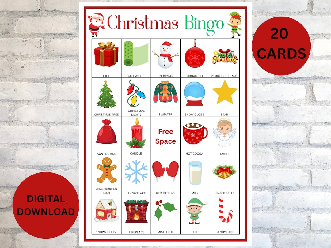 Christmas Bingo, 20 Christmas Bingo Cards, Christmas Activity ...
