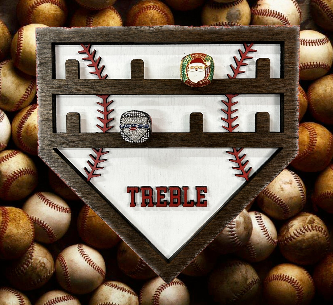 Personalized Home Plate Baseball Championship Ring Holder Display - Etsy