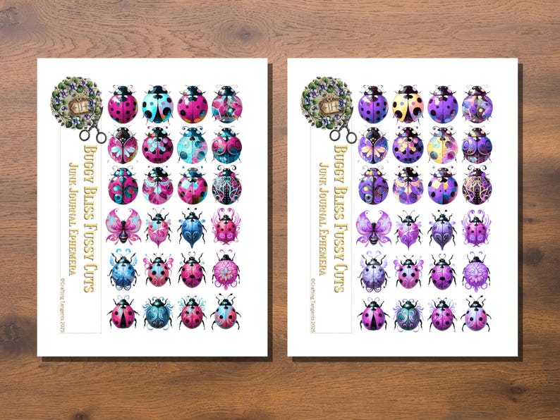 Buggy Bliss Ladybug Ephemera: Printable Insect Fussy Cuts for Journals ...