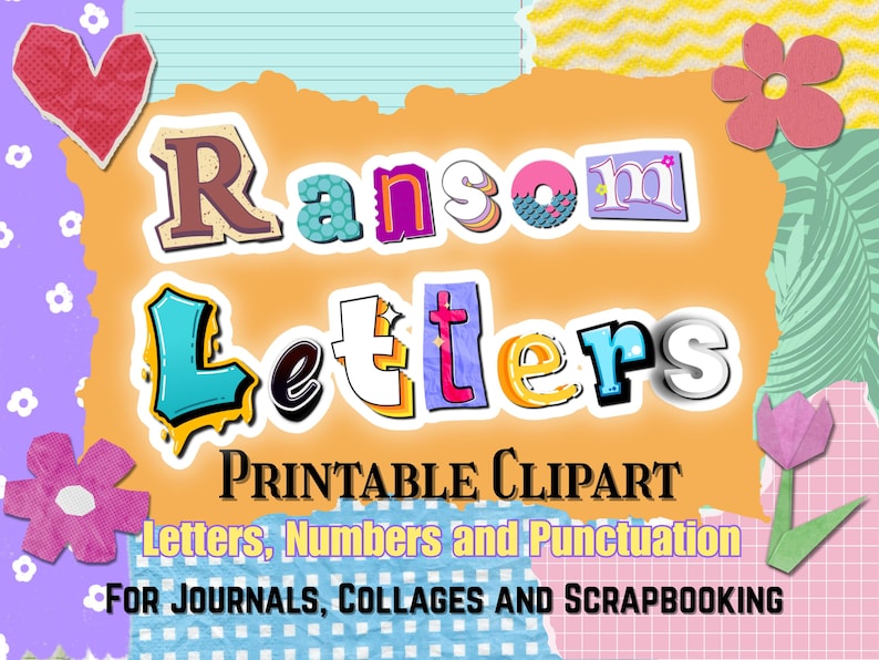 Ransom Letters Clipart Set – Printable Alphabet, Numbers and ...
