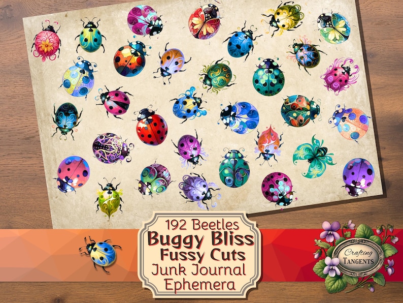 Buggy Bliss Ladybug Ephemera: Printable Insect Fussy Cuts for Journals ...