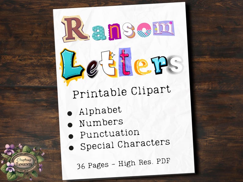 Ransom Letters Clipart Set – Printable Alphabet, Numbers and ...