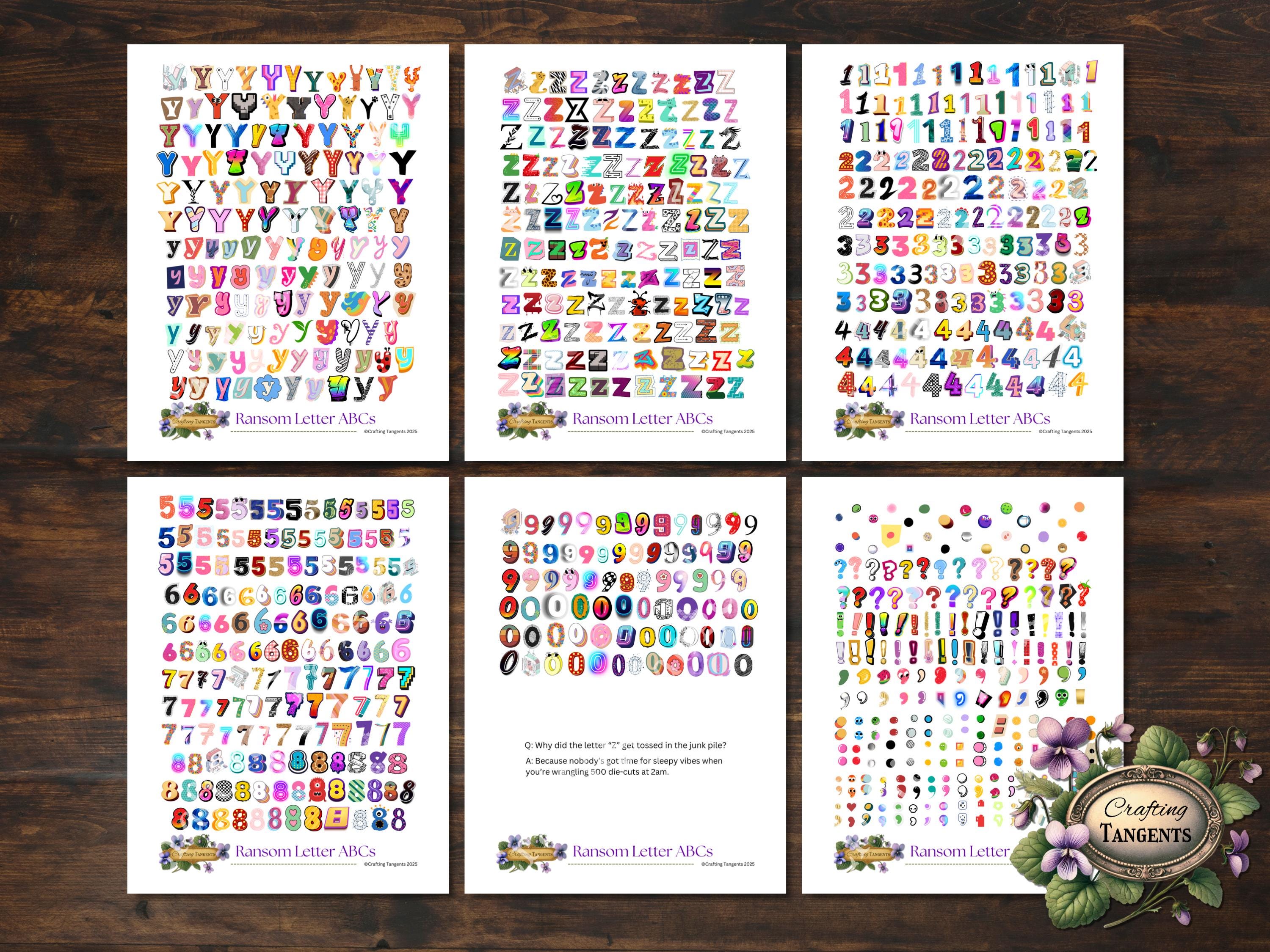 Ransom Letters Clipart Set – Printable Alphabet, Numbers and ...