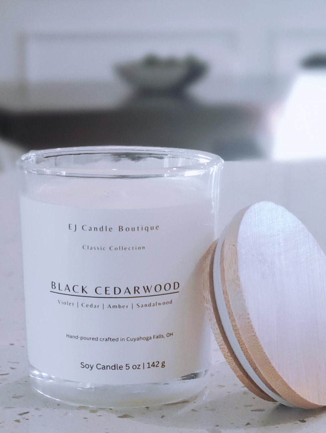 100% Natural Scented Soy Wax Candle in Clear Glass Vessel 4 Oz and 8 Oz ...