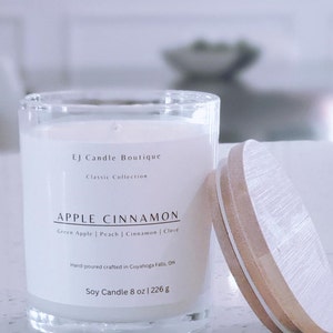 100% Natural Scented Soy Wax Candle in Clear Glass Vessel 4 Oz and 8 Oz ...