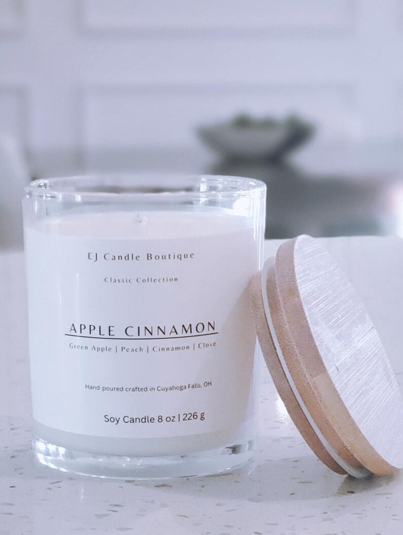 100% Natural Scented Soy Wax Candle in Clear Glass Vessel 4 Oz and 8 Oz ...