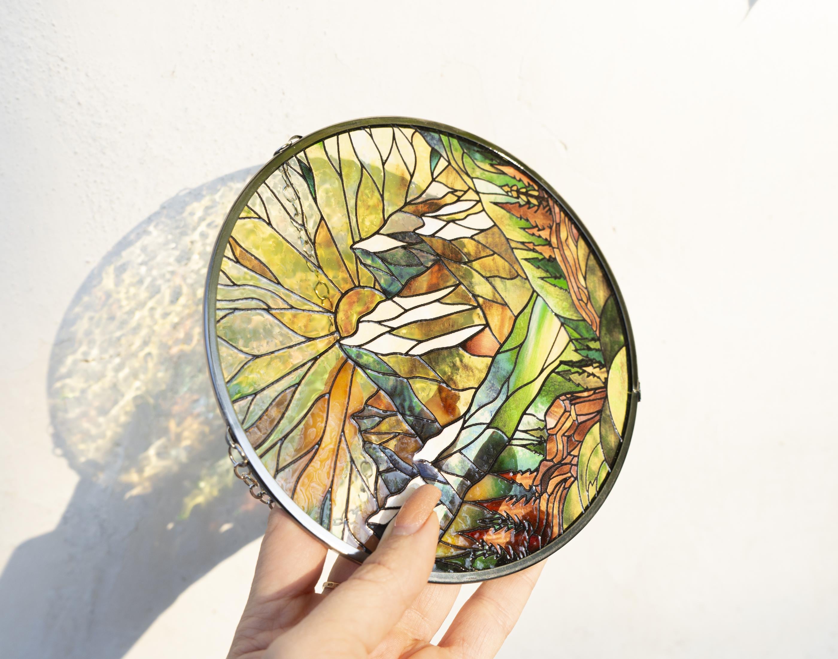 Mountain Range Stained Glass Art, Mountain Suncatcher, National Park ...
